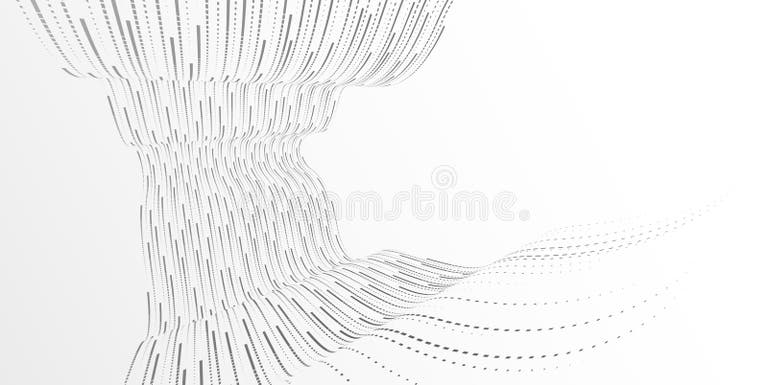 Big Data Flow Technology and Science Vector Background, Tech Abstraction with Lines Electronics ...