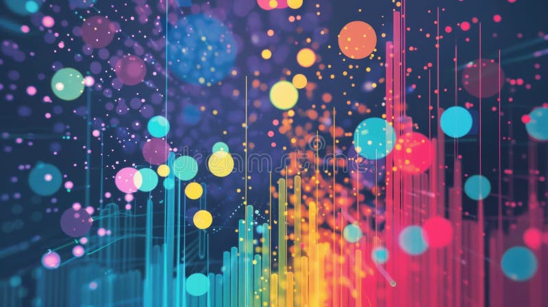 Big Data Flowing in Cyberspace with Colorful Bokeh Effect Stock Image - Image of lights ...