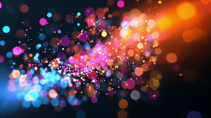 Big Data Flowing in Cyberspace with Colorful Bokeh Effect Stock Video - Video of design ...