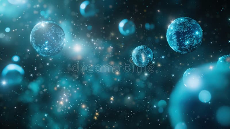 Big Data Flowing through Digital Spheres in Cyberspace Stock Image ...