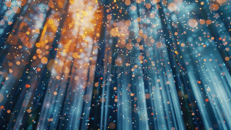 Big Data Flowing through Fiber Optic Cables with Bokeh Effect Stock ...