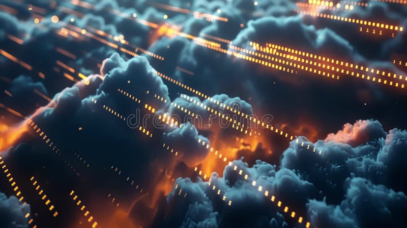 Big Data Flowing Through Futuristic Cloud Computing Visualization Stock Footage Video Of