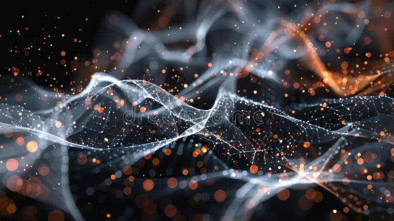 Big Data Flowing through Futuristic Cyberspace Network Visualization Stock Image - Image of ...