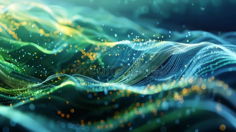 Big Data Flowing Like Ocean Waves in Digital Cyberspace Stock Footage ...