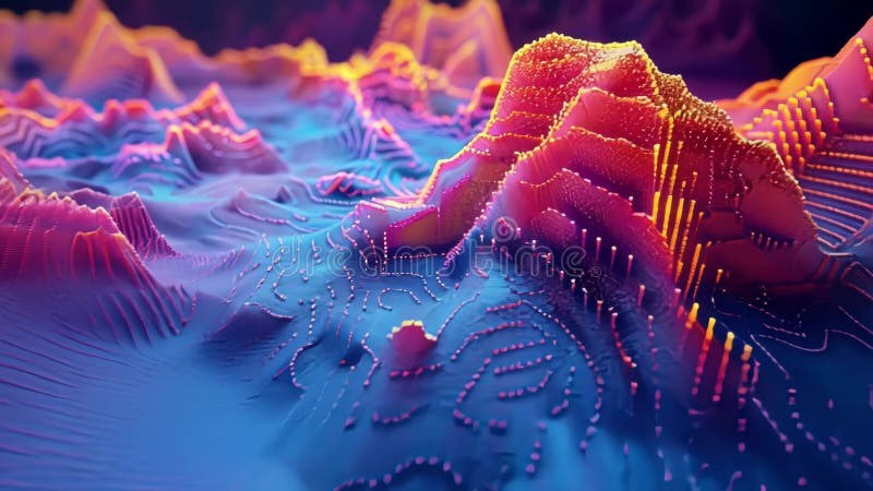 Big Data Forming Colorful Mountain Range in Digital Landscape Stock ...