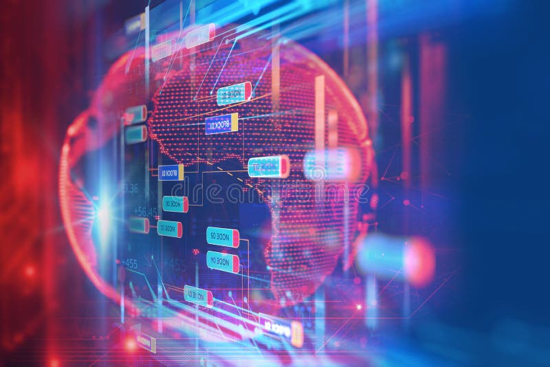 Big Data Futuristic Visualization Abstract Illustration Stock ...