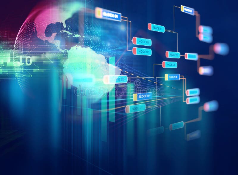 Big Data Futuristic Visualization Abstract Illustration Stock ...