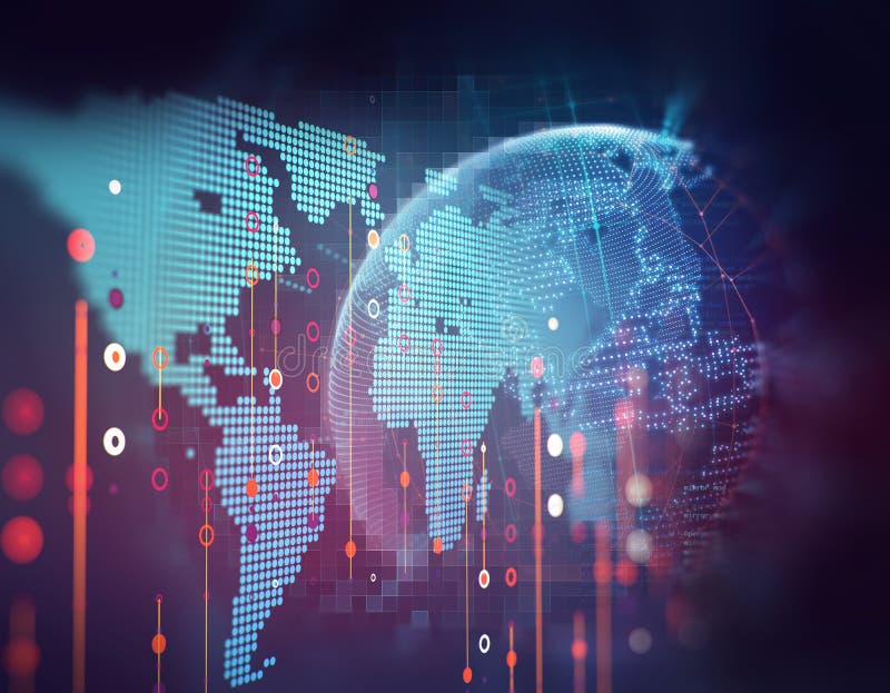 Big Data Futuristic Visualization Abstract Illustration Stock ...