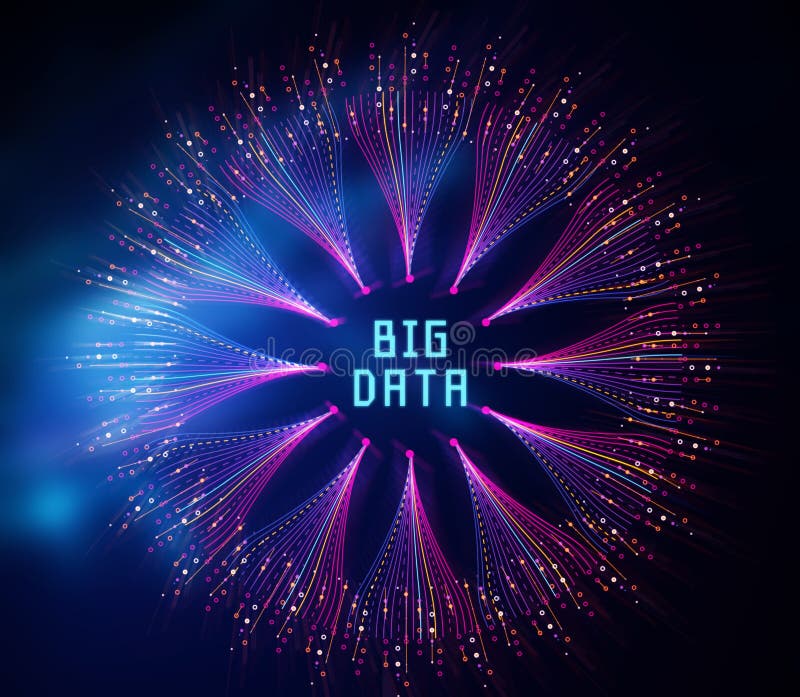Big Data Futuristic Visualization Abstract Illustration Stock ...