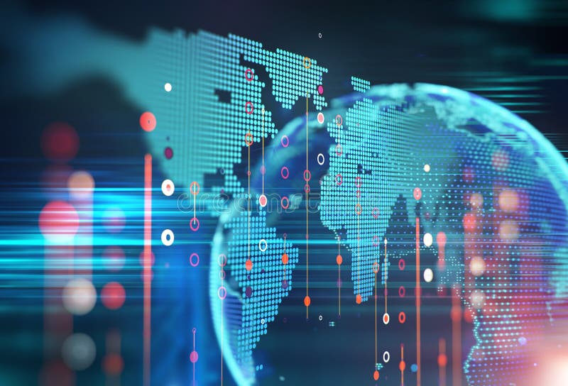 Big Data Futuristic Visualization Abstract Illustration Stock ...