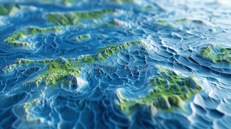 Big Data Generating Futuristic Topographic 3d Map Visualization Stock ...