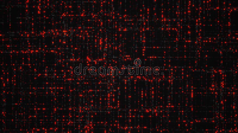 Big Data of Glowing Red Numbers Digital Code Stock Illustration ...