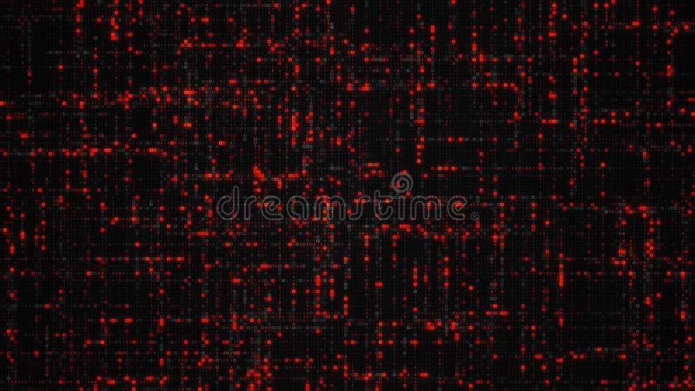 Big Data of Glowing Red Numbers Digital Code Stock Illustration ...