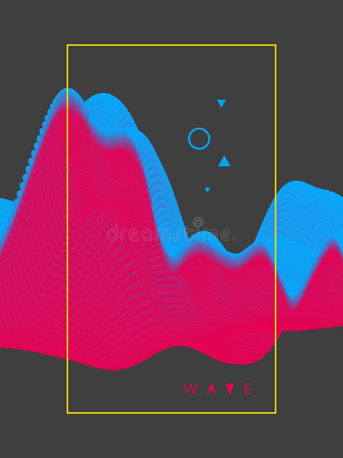 Big Data Graph Visualization. Sound Wave. Abstract Background with Dynamic Particles. Connection ...
