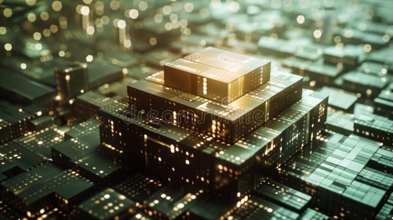 Big Data Growing Pyramid on Futuristic Circuit Board Representing Data ...