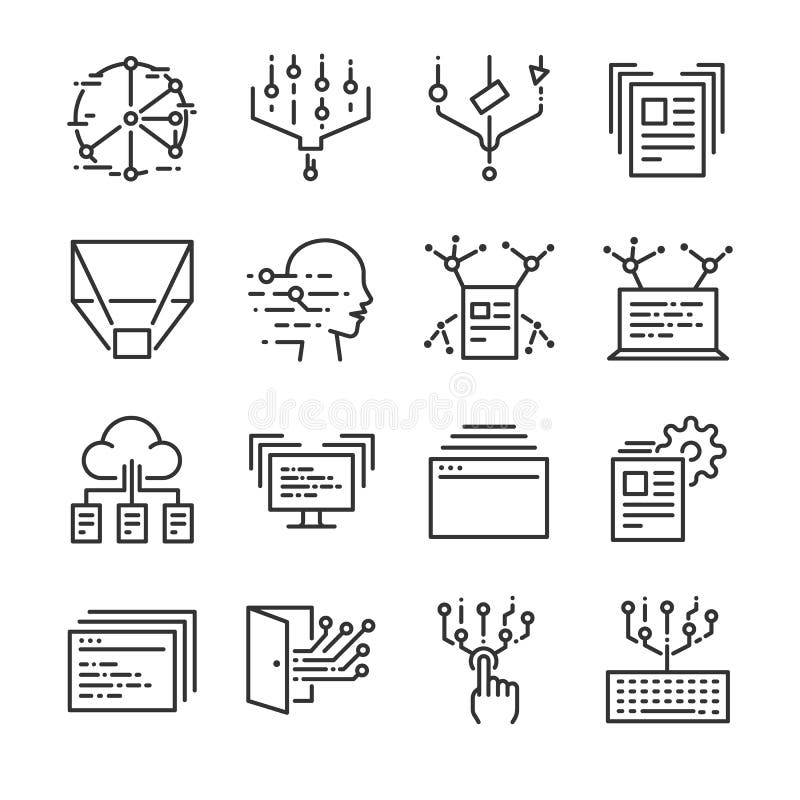 Big Data Icon Set. Included the Icons As Data, Cloud, Transfer, Filter ...