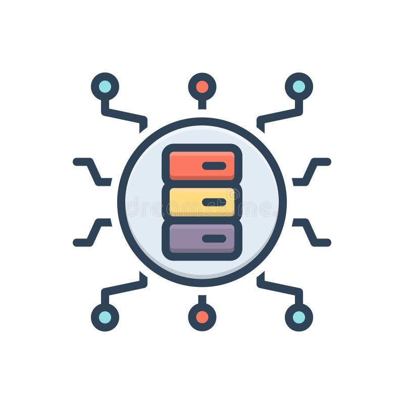 Color Illustration Icon for Big Data, Storage and Stock Stock ...