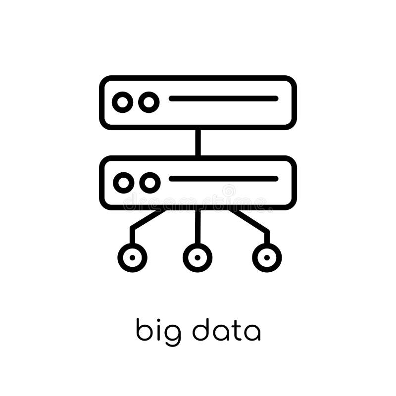 Big Data Icon. Trendy Modern Flat Linear Vector Big Data Icon on Stock ...
