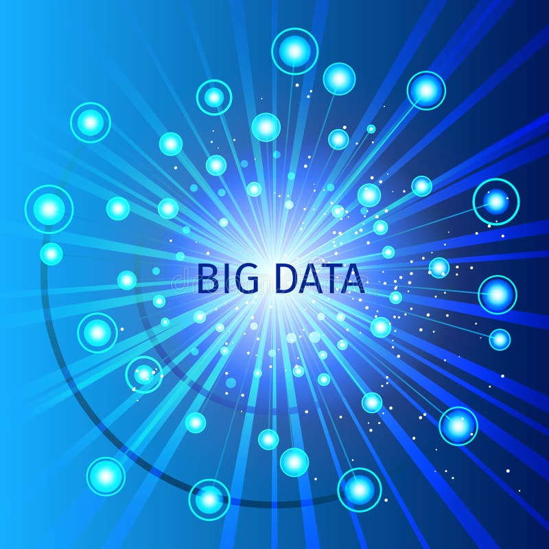 BIG Data Illustration with Rays and Flashes Stock Vector - Illustration ...