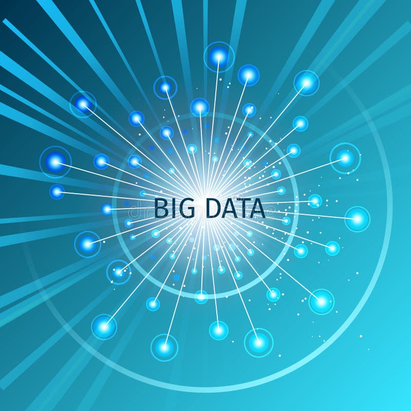 BIG Data Illustration with Rays and Flashes Stock Vector - Illustration ...