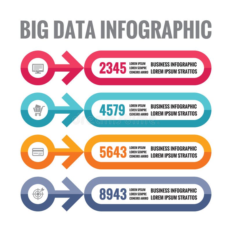 Big Data Infographic - Business Concept Vector Illustration in Flat ...