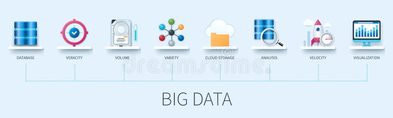 Big Data Infographic in 3D Style Stock Vector - Illustration of ...