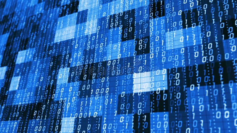 Big Data Information Technology Digital Matrix Code Stock Footage ...