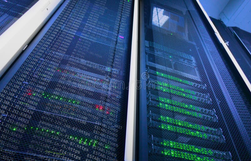 Big Data and Information Technology Concept. Supercomputer Data Center ...