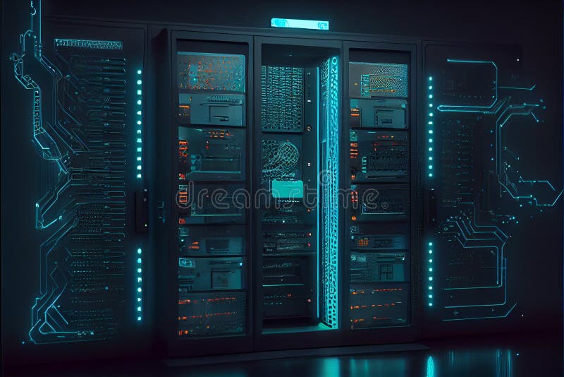 Big Data Integration Information Technology Concept on Server Room ...