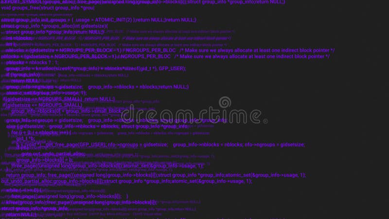 Purple Screen Coding Hacker Concept Animation With Glitch Programming Code Typing Error Stock