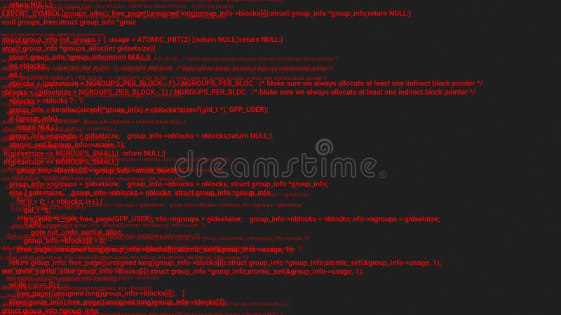 Red Screen Coding Hacker Concept Animation With Glitch Programming Code Typing Error Stock