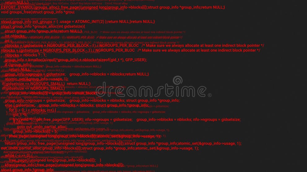 Red Screen Coding Hacker Concept Animation with Glitch. Programming ...