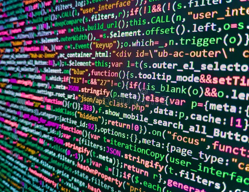 Big Data and Internet of Things Trend. Developer Working on Source ...