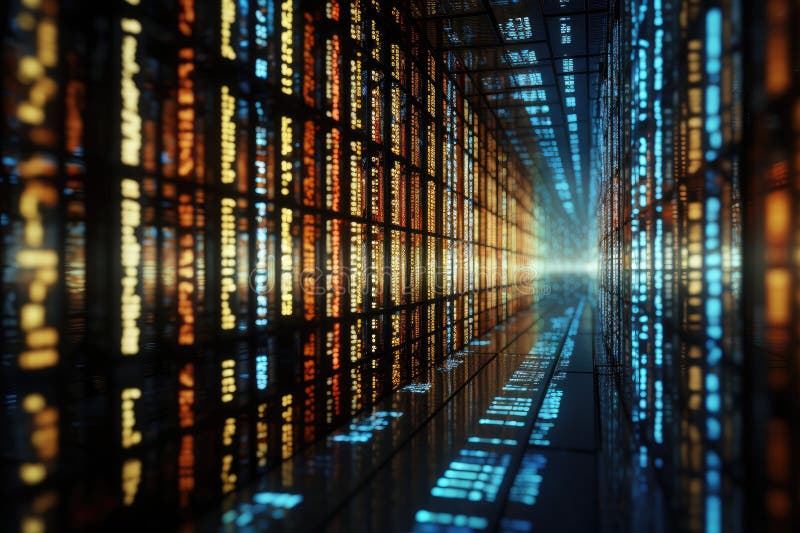 Big Data on Internet Upload and Download Progress. Futuristic Digital ...