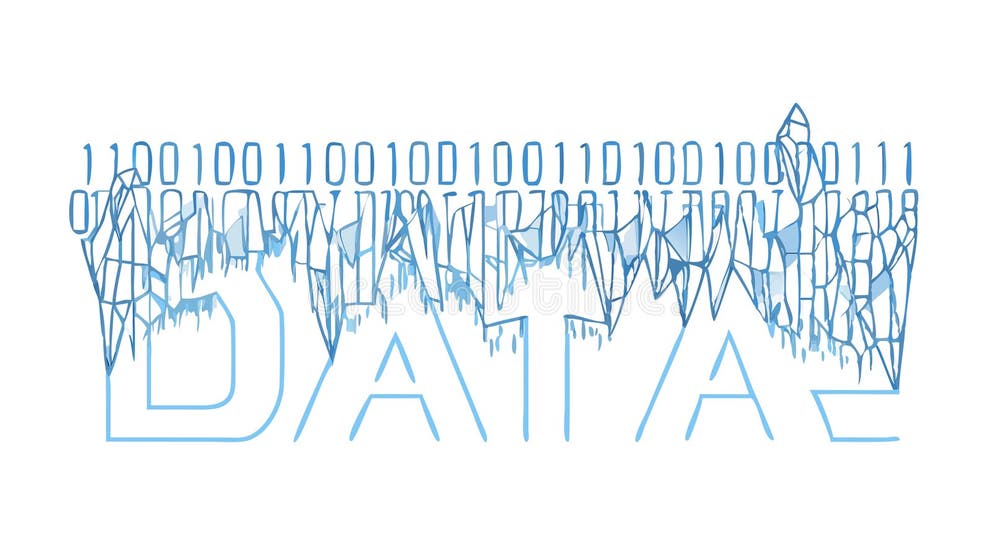 Big Data Landscape with Binary Code Mountains, Vector Design Generative ...