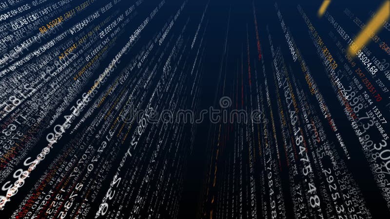 BIG DATA, Large Database Processing on a Blue Background Stock Footage ...