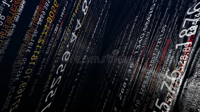 BIG DATA, Large Database Processing on a Blue Background Stock Footage ...