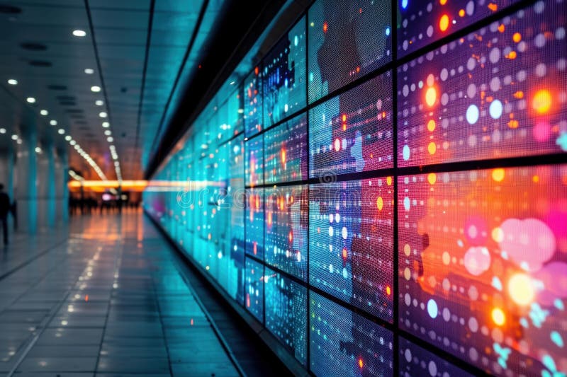 Big Data Led Monitor Panel. Generate Ai Stock Photo - Image of modern ...
