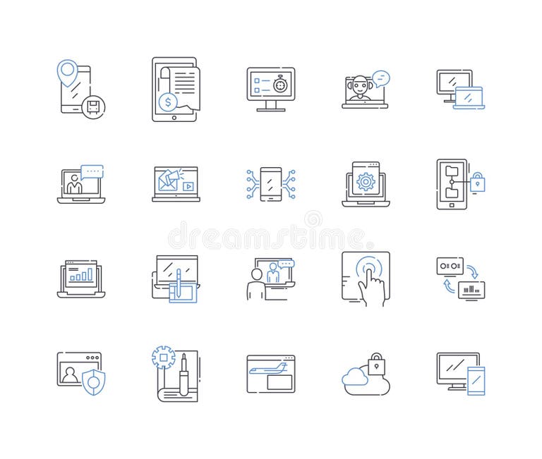 Big Data Line Icons Collection. Analytics, Insights, Information, Algorithms, Cloud, Hadoop ...