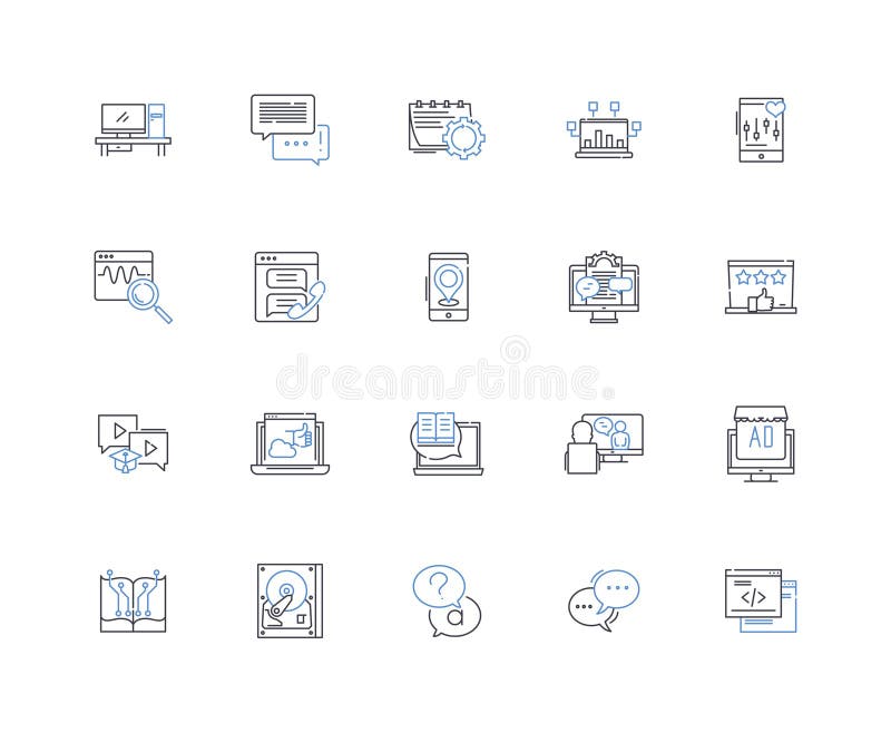 Big Data Line Icons Collection. Analytics, Insights, Warehousing, Mining, Management ...