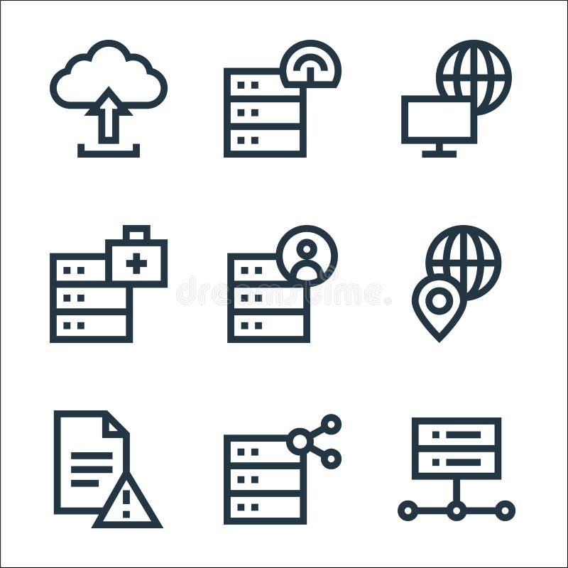 Big Data Line Icons. Linear Set Stock Vector - Illustration of data ...