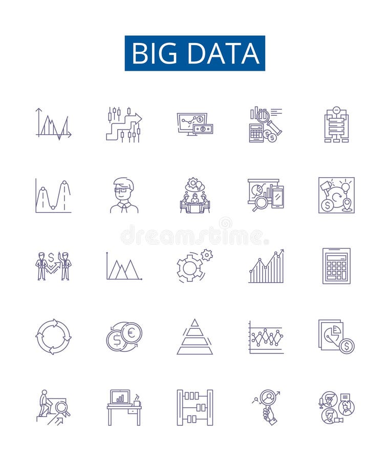 Big Data Line Icons Signs Set. Design Collection of Analytics, Storage ... Big Data Line Icons Signs Set. Design Collection of Analytics, Storage ...