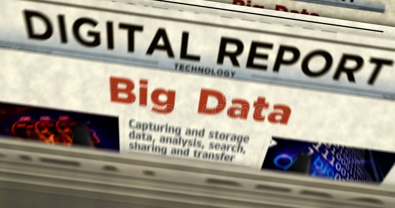 Big Data Analysis Technology Newspaper Printing Press Stock Footage ...