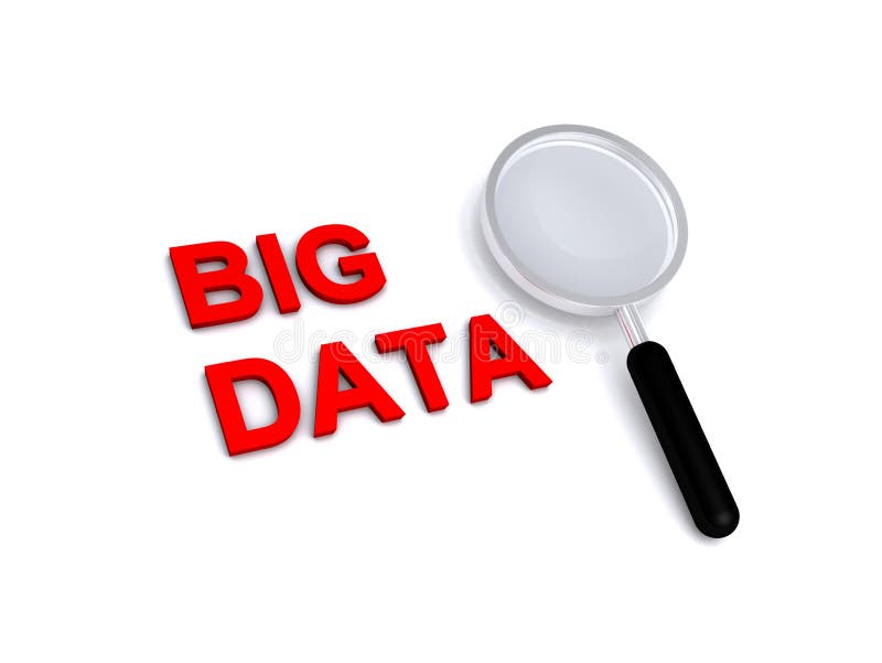 Big Data with Magnifying Glass on White Stock Photo - Image of business ...
