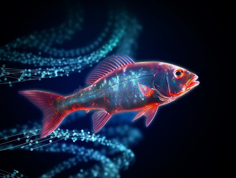 Big Data of Marine Fish in Word, Generated AI Stock Illustration ...