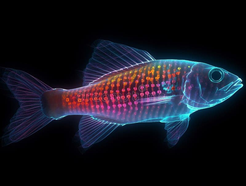 Big Data of Marine Fish in Word, Generated AI Stock Illustration ...