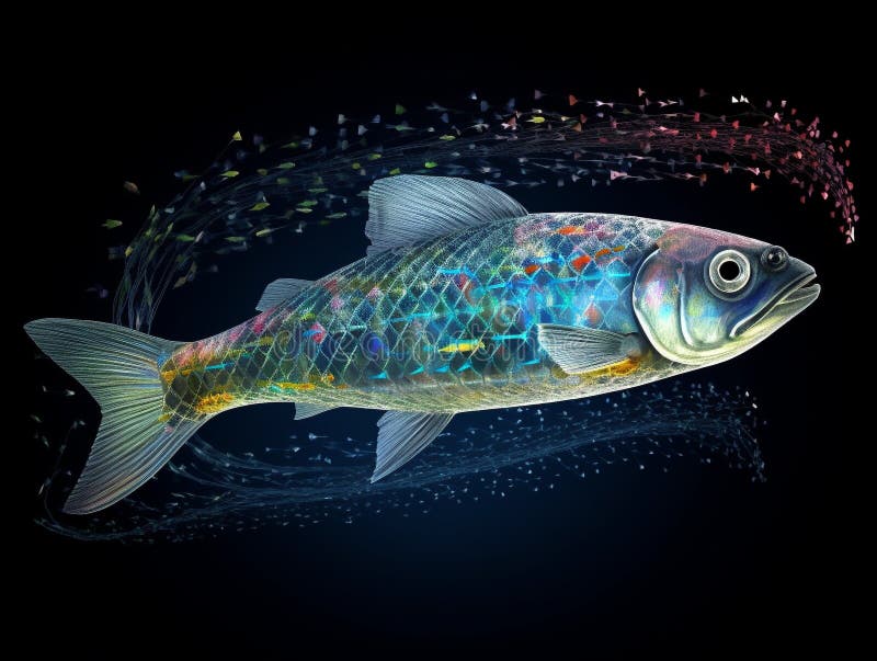 Big Data of Marine Fish in Word, Generated AI Stock Illustration ...