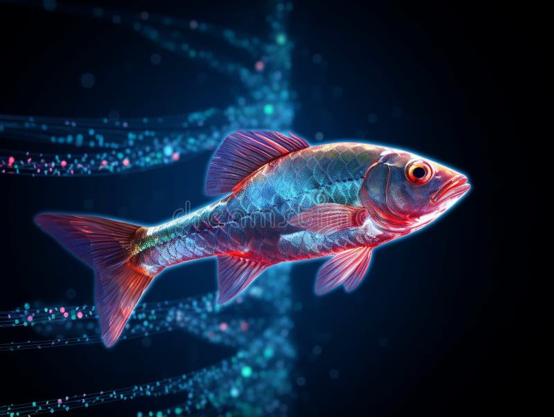 Big Data of Marine Fish in Word, Generated AI Stock Illustration ...