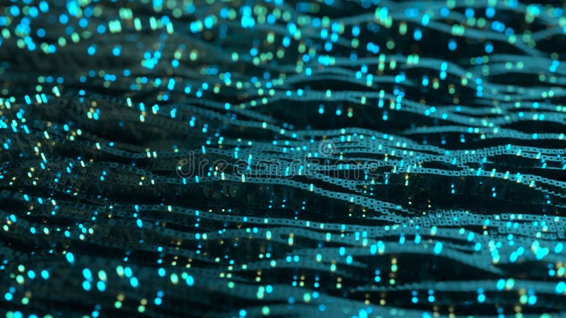 Big Data Matrix Flows 3D Render Illustration Stock Illustration ...