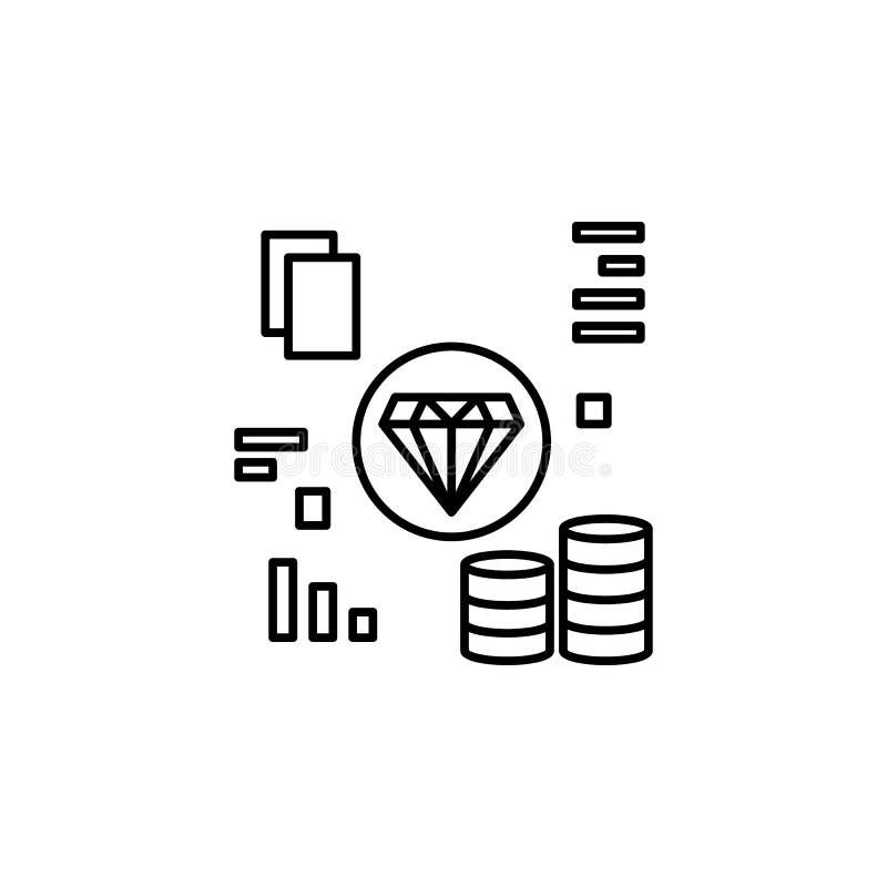 Big Data, Mining, Diamond Icon. Element of Data Analysis Icon for ...